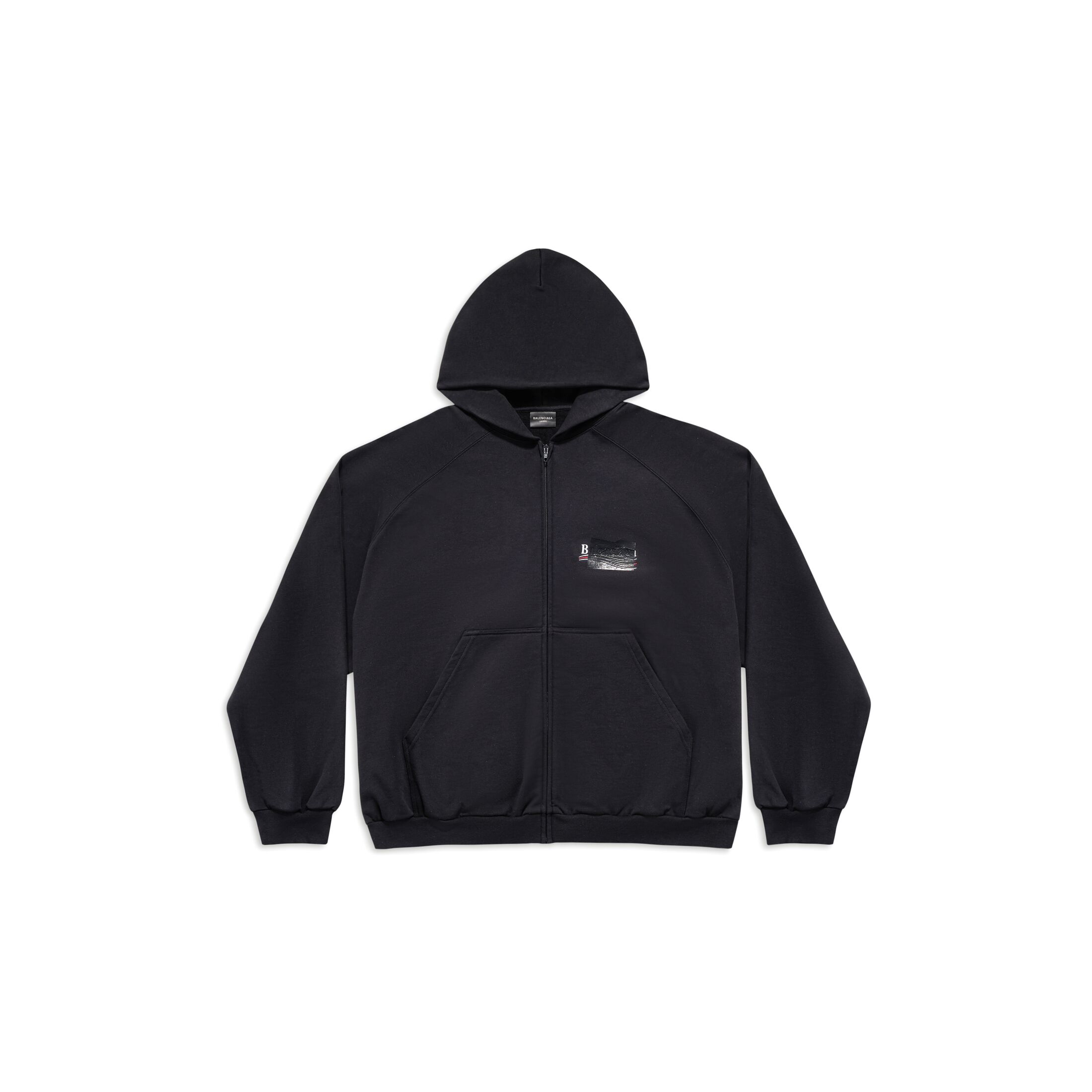 GAFFER OVERSIZED拉链插肩袖连帽卫衣 | Balenciaga