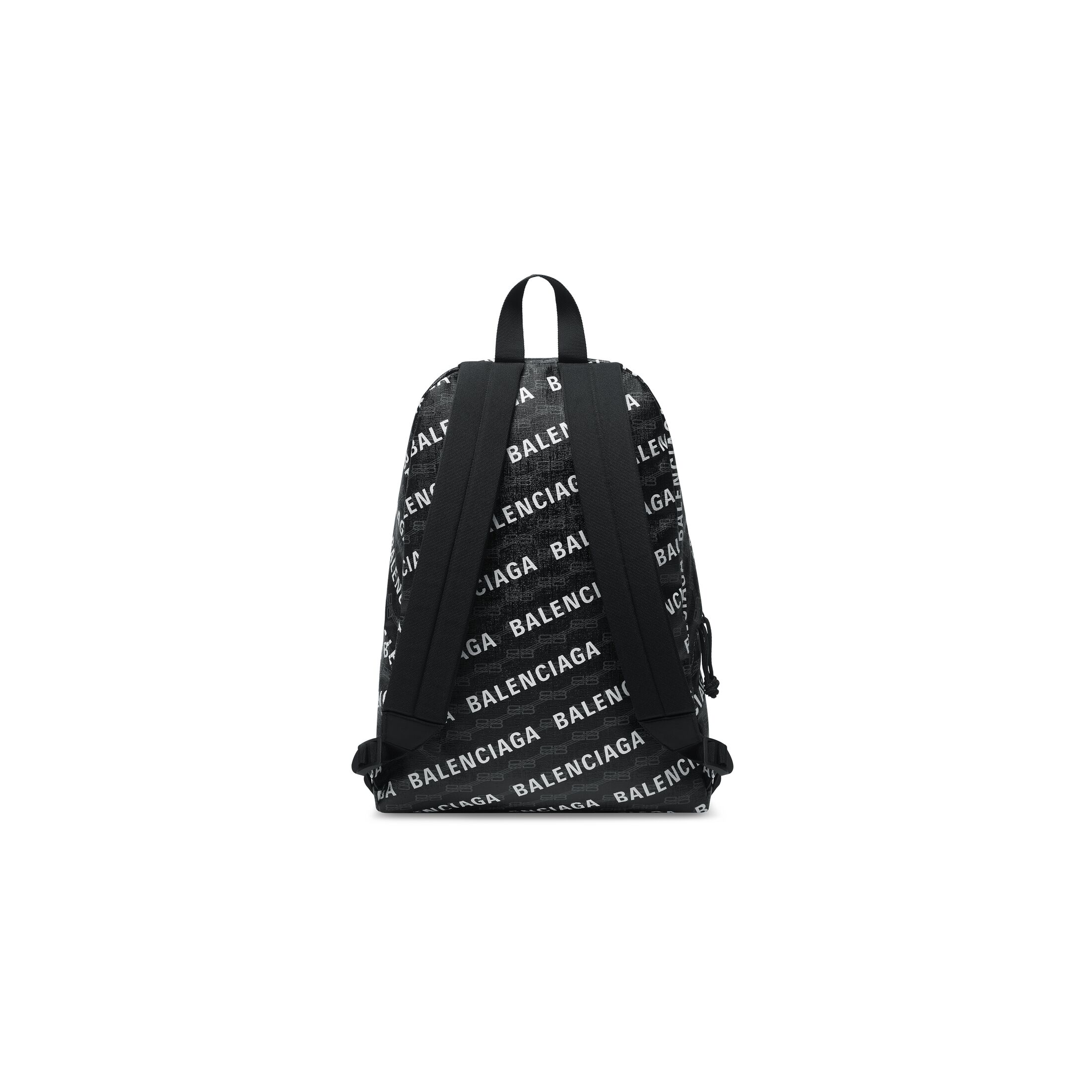 BB MONOGRAM SIGNATURE中号涂层帆布和满饰徽标印花双肩包 | Balenciaga